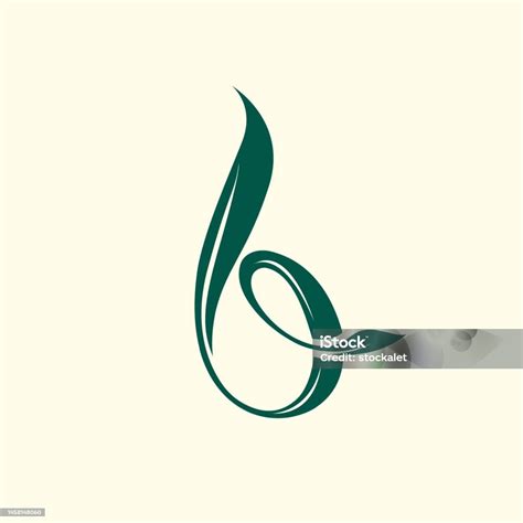 문자 B 로고 장식용 소문자 잎 알파벳 이니셜 모노그램 0명에 대한 스톡 벡터 아트 및 기타 이미지 0명 개념 건강한 생활방식 Istock