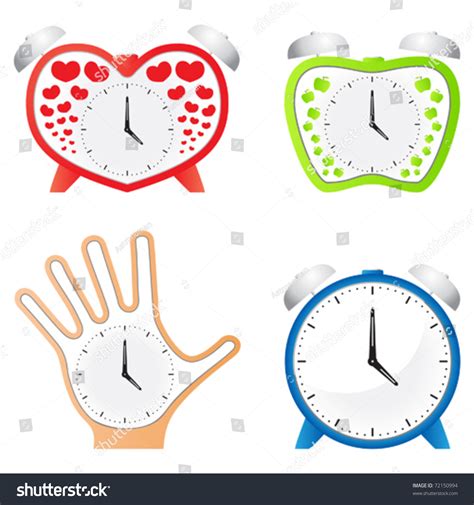 Set Vector Clock Different Shapes Stock Vector Royalty Free 72150994 Shutterstock