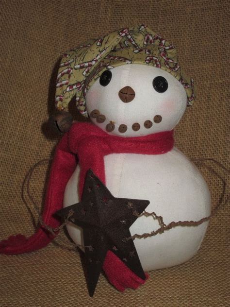 Snowman With Rusty Star By HeartstringsNStitchs On Etsy Etsy Christmas Ornaments Snowman