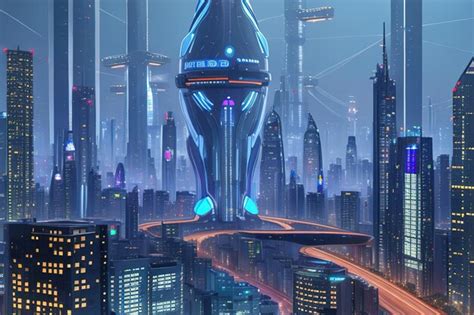 Premium Ai Image Futuristic Mega City