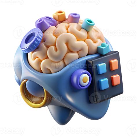 Cognitive Processing A 3d Brain Model With Interface 56410179 Png