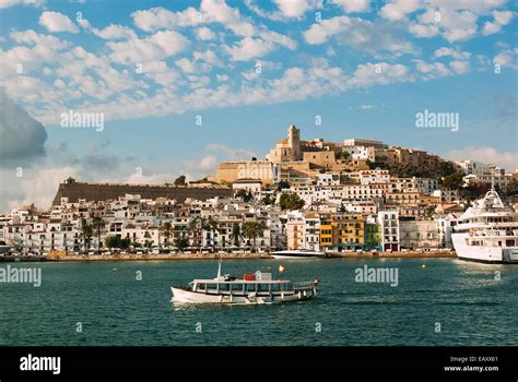 Panorama Of The Old Town Of Ibiza Unesco Heritage And The Harbor View
