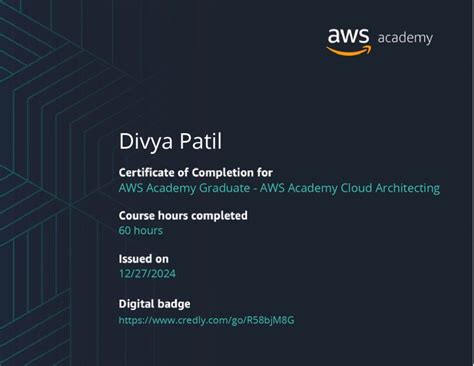 Divya Patil On Linkedin Aws Cloudcomputing Cloudarchitecture Futureoftech Awsacademy