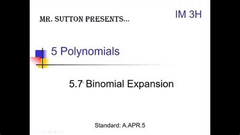 Binomial Expansion By Mr Sutton Presents TPT