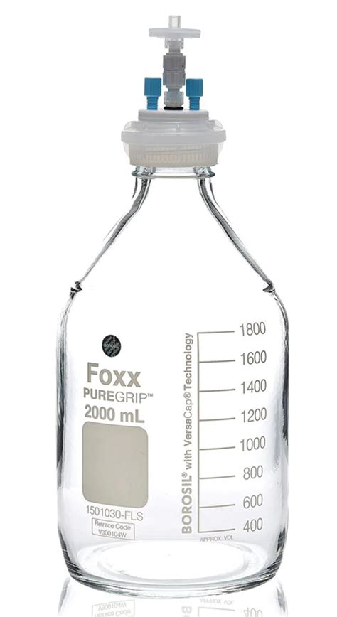 PUREGRIP Universal HPLC Solvent Reservoir Bottle Assembly VersaCap GL45 2L Clr Reagent Bottle