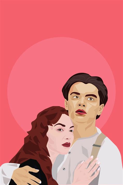 Titanic Jack And Rose Vector Portrait Graphic Design Services Portrait Drawing
