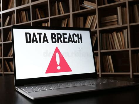 Data Breach Warning Sign Concept System Hacked Warning Alert On Laptop
