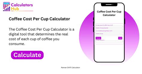 coffee cost per cup calculator online