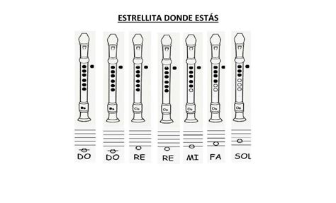 Música Notas En Flauta Canción Estrellita Donde Estás