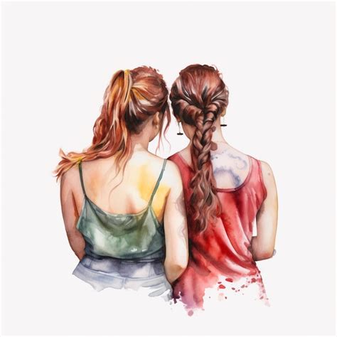 Есть две женщины которые стоят рядом друг с другом генеративный ай Премиум Фото