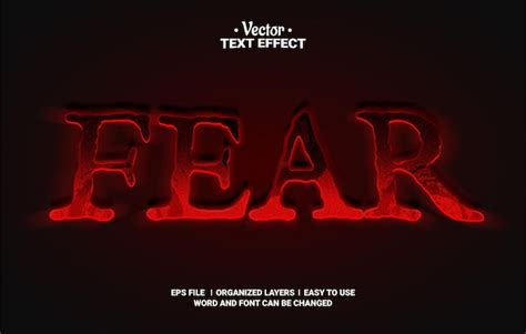 Premium Vector Fear Editable Vector Text Effect