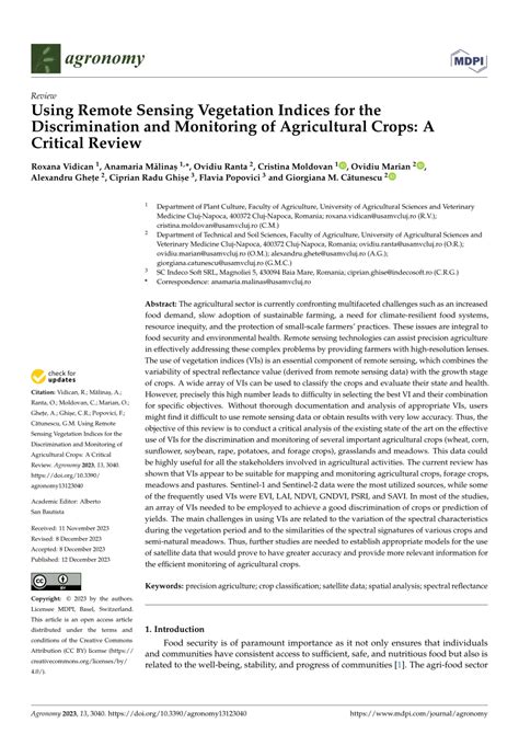 Pdf Using Remote Sensing Vegetation Indices For The Discrimination And Monitoring Of