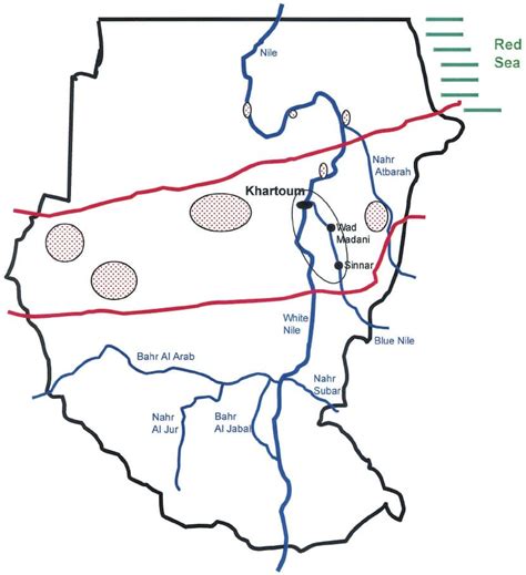 Printable Sudan Region Map Free Download And Print For You
