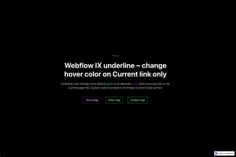 current link hover webflow