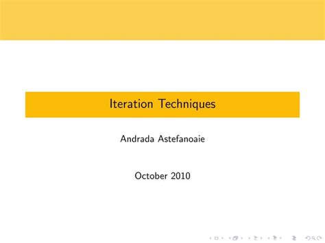 Iteration Techniques Ppt