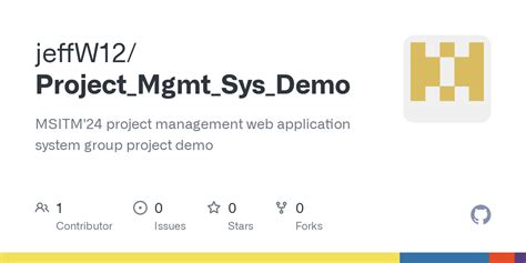 Github Jeffw12 Project Mgmt Sys Demo Msitm24 Project Management Web Application System Group