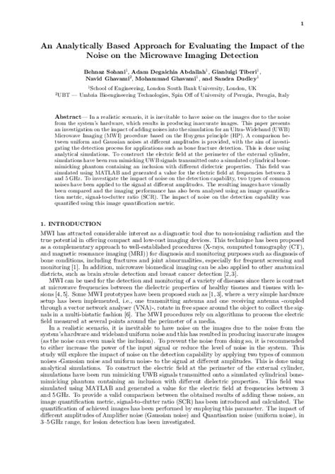 Pdf An Analytically Based Approach For Evaluating The Impact Of The Noise On The Microwave