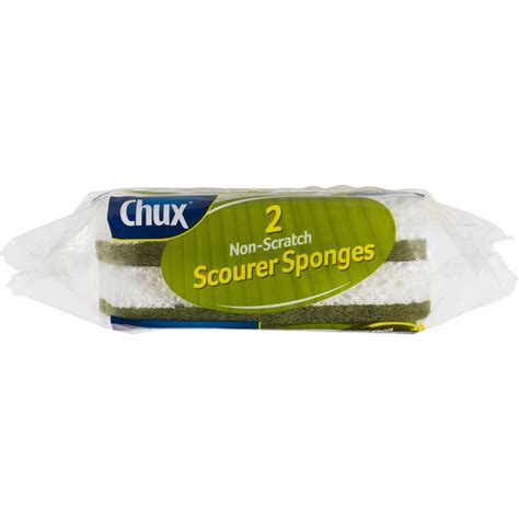 Chux Non Scratch Sustainable Sponge Scourer 2 Pack Woolworths