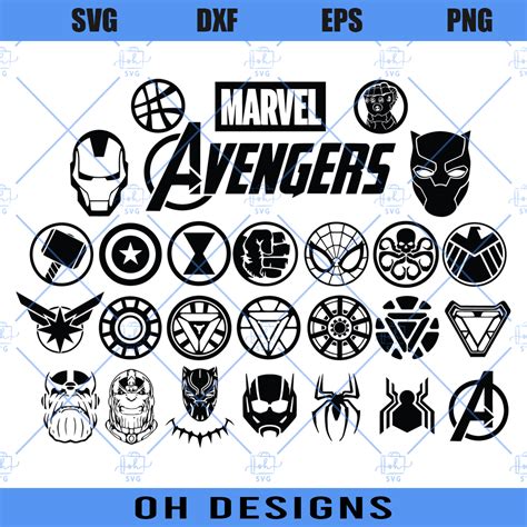 Marvel Avengers Logos Superhero Svg Superhero Svg Inspire Uplift