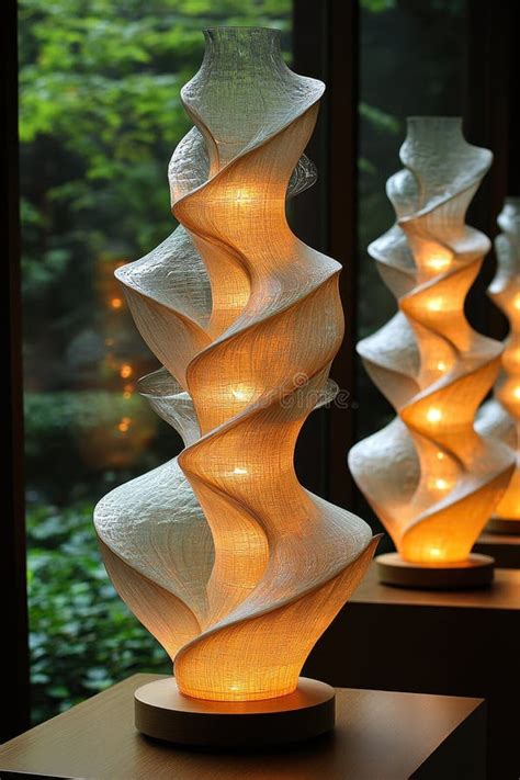 Organic Glowing Shapes Inspired By Underwater Light Trails Showcasing Fluid Movements Stock