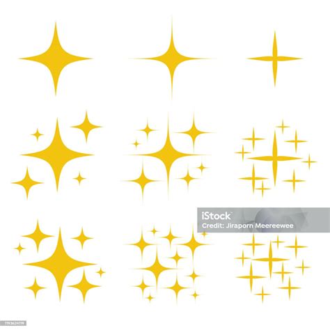 반짝이는 흑백 기호 벡터 원래 반짝이는 스타터 아이콘 빛나는 빛 빛 효과 별 빛나는 플래시 장식 반짝임 빛나는 빛 효과 및 버스트 컬렉션 벡터 겨울에 대한 스톡 벡터 아트