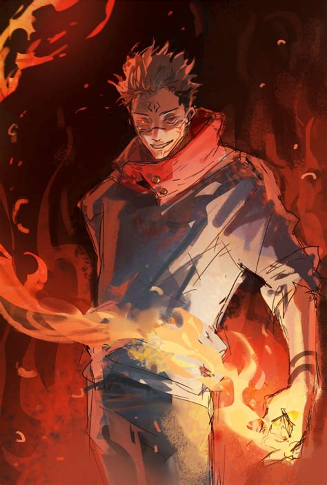 Itadori Yuuji And Ryoumen Sukuna Jujutsu Kaisen Drawn By Woshihedawei