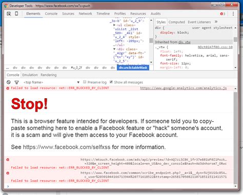 When You Open Developer Tools In Facebook Rwebdev