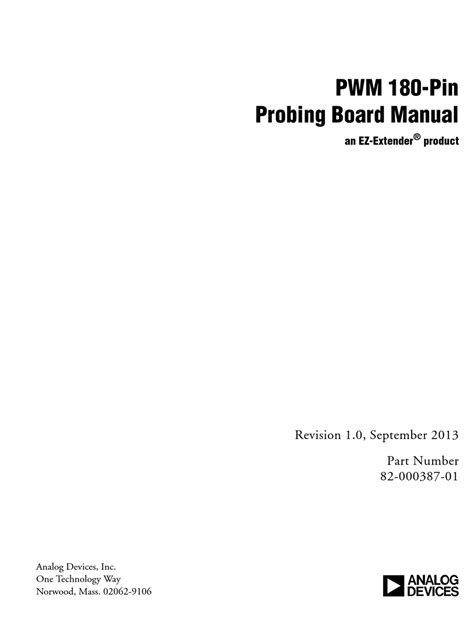 ANALOG DEVICES EZ EXTENDER PWM 180 PIN MANUAL Pdf Download ManualsLib