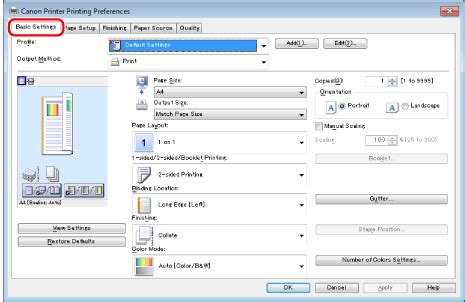 Setting The Color Mode For Printing