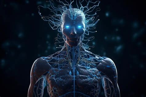 Premium Photo Robots Composed Of Neural Networksai Technology Generated Image