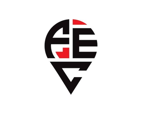 Premium Vector Fec Letter Location Shape Logo Design