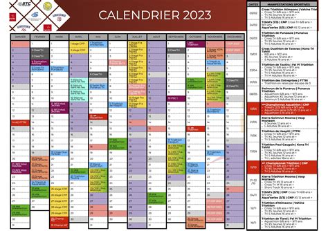 Calendrier 2023
