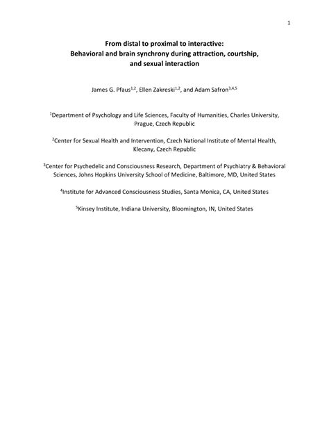 Pdf From Distal To Proximal To Interactive Behavioral And Brain Synchrony During Attraction