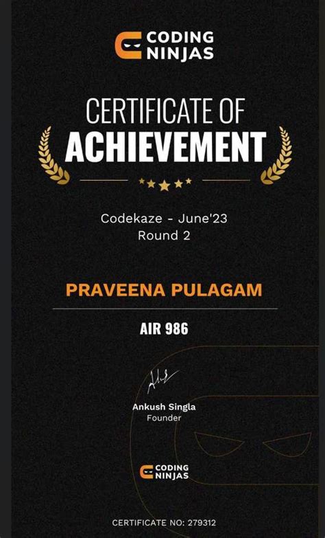praveena pulagam on linkedin coding codingninjas