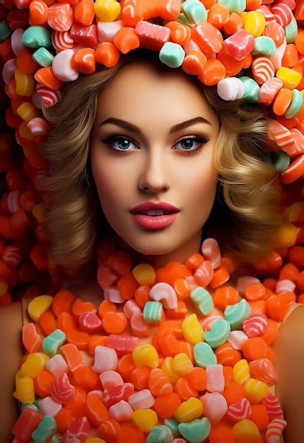 Premium Ai Image Candies Girl Hot Model Face Candy Face