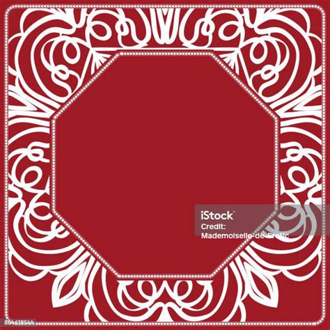 꽃 장식 테두리와 직물에 인쇄 식탁보 스카프 베갯잇을 위한 디자인입니다 벡터 일러스트 레이 션 0명에 대한 스톡 벡터 아트 및