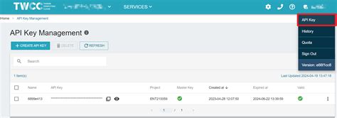 manage api keys tws