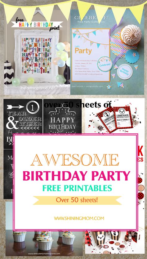 All Free 50 Awesome Birthday Party Printables