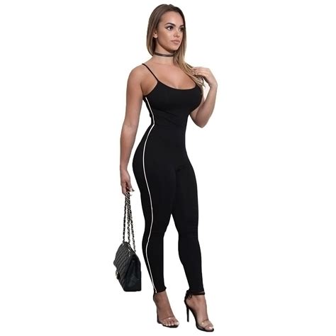 Jumpsuit Met Streep Zwart Jumpsuit