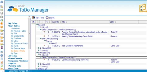 Cobalt Todo Manager For Lotus Notes And Domino Lotus Notes Todo Gantt
