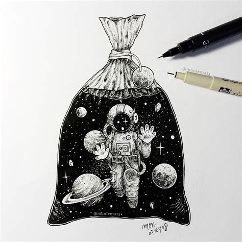 Ink Drawings Mostly In Space Artofit