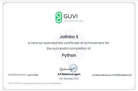 Jothika S On Linkedin Guvi Python
