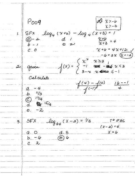 Precalculus Handout Assignment Math 1330 Docsity