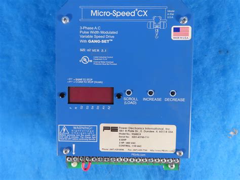 Power Electronics M246cx 4a2hp460v Control 115v 3ph Variable Speed