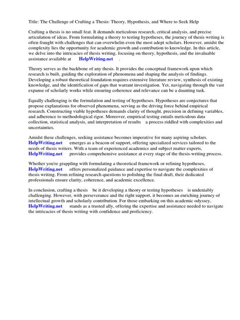 Thesis Theory Hypothesis Pdf Hypothesis Thesis