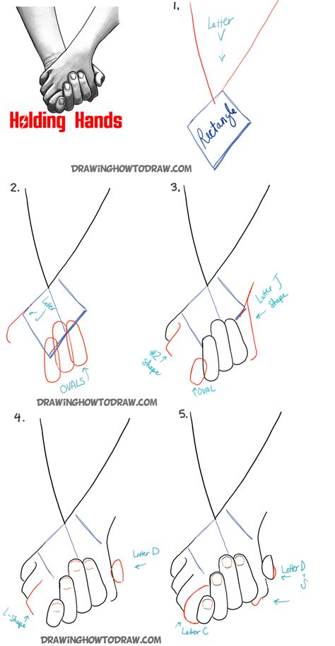 How To Draw Couple Holding Hands Step By Step