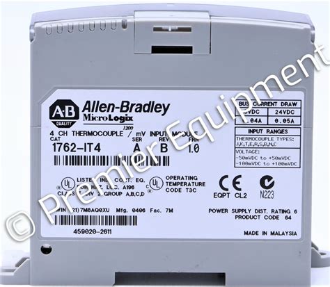 Allen Bradley 1762 It4 4 Ch Thermocouple Mv Input Module Warranty Premier Equipment