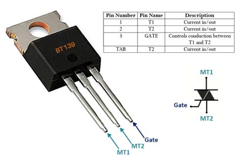 Bt139 Triac Bt139 Pinout Bt139 Circuit Applications Easybom