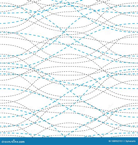 Curve Wavy Lines Seamless Pattern Vector Repeat Endless Background Tangled Stripes Trendy