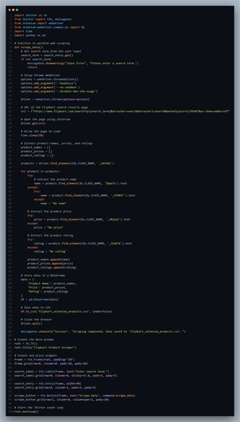 Prodigyinfotech Python Selenium Tkinter Webscraping Dataanalysis Pythonprojects